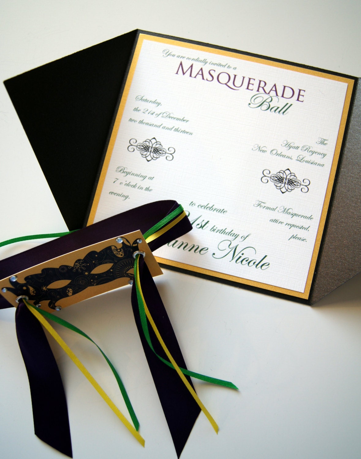 Arianne's Masquerade Ball Custom Invitation Suite Sample - Etsy