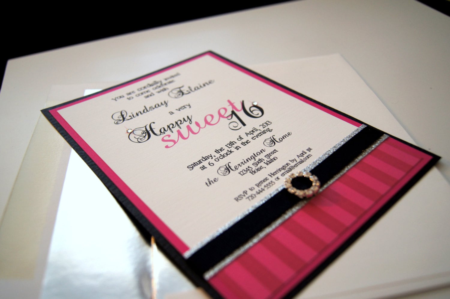 Lindsey's Custom Sweet 16 Party Invitation Sample - Etsy