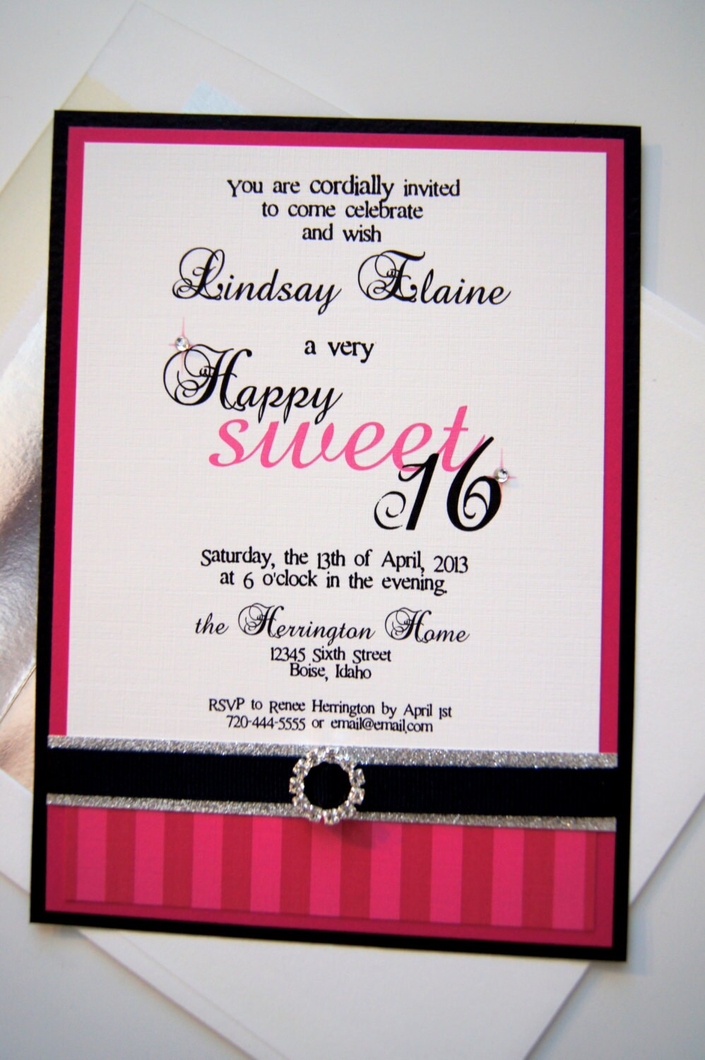 Lindsey's Custom Sweet 16 Party Invitation Sample - Etsy