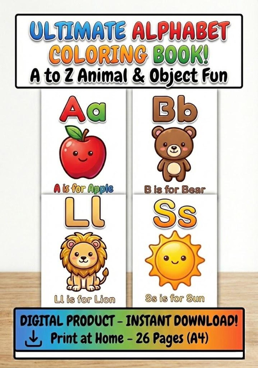 Alphabet Coloring Book for Kids – A-Z Animal Illustrations (PDF ...