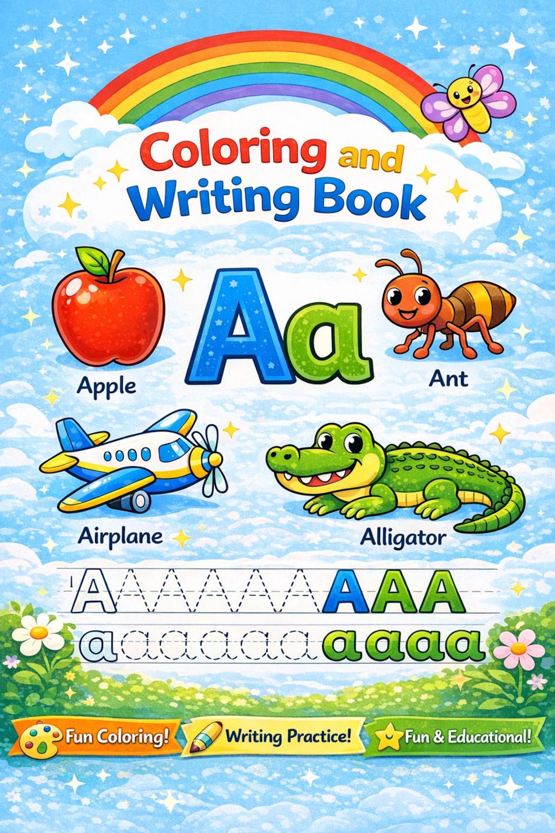 Alphabet Tracing and Coloring Pages – Printable Practice Set - Etsy