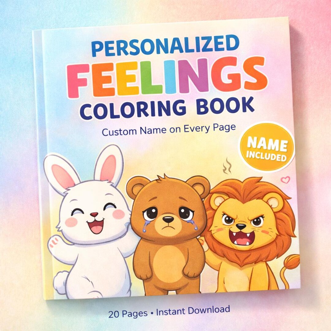 Personalized Feelings Coloring Book – Kids Emotional Learning (instant ...