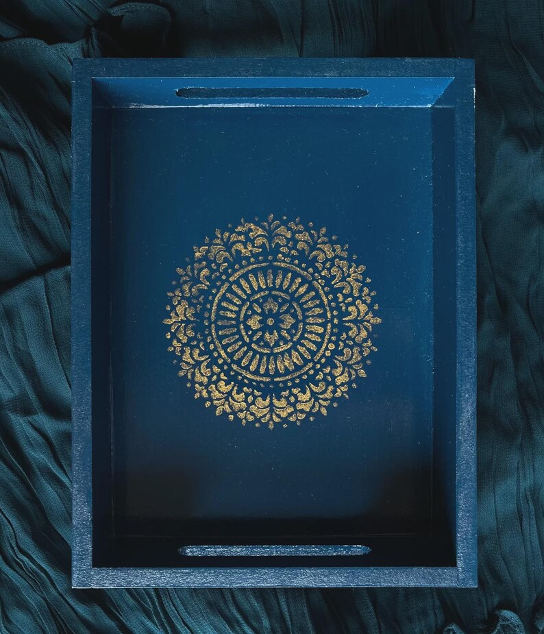 Mandala Tray - Blue - Etsy