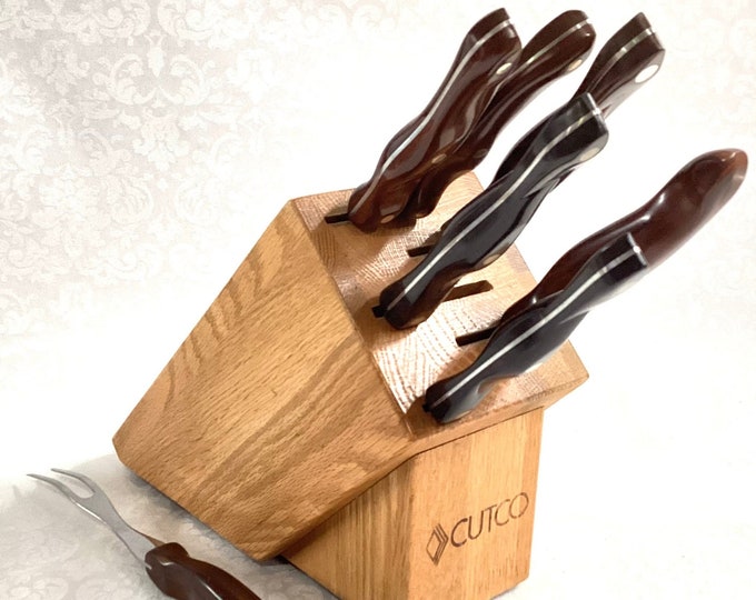 Cutco Knife Set With Block and Fork. Vintage - Etsy