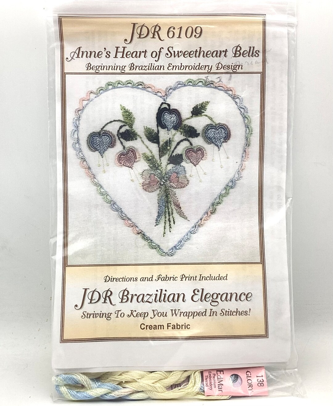 JDR Beginning Brazilian Embroidery Kit 6109 anns Heart of Sweetheart ...