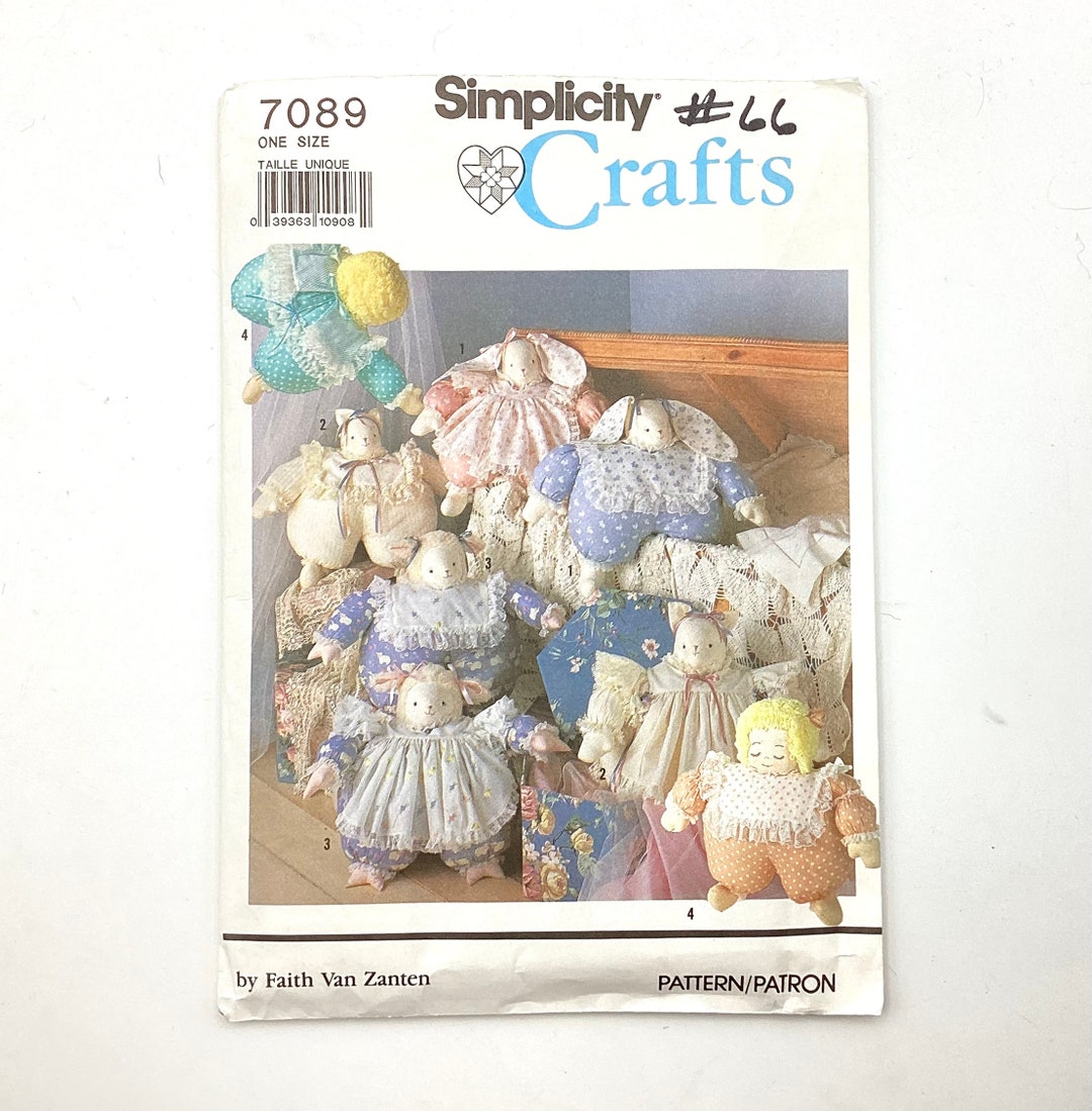 Simplicity Crafts Sewing Pattern 7089, Doll, Animal & Clothes. Faith Van Zanten - Etsy
