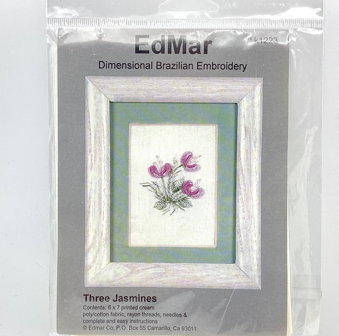 Edmar Dimensional Brazilian Embroidery Kit #k1223 Pink "three Jasmines ...