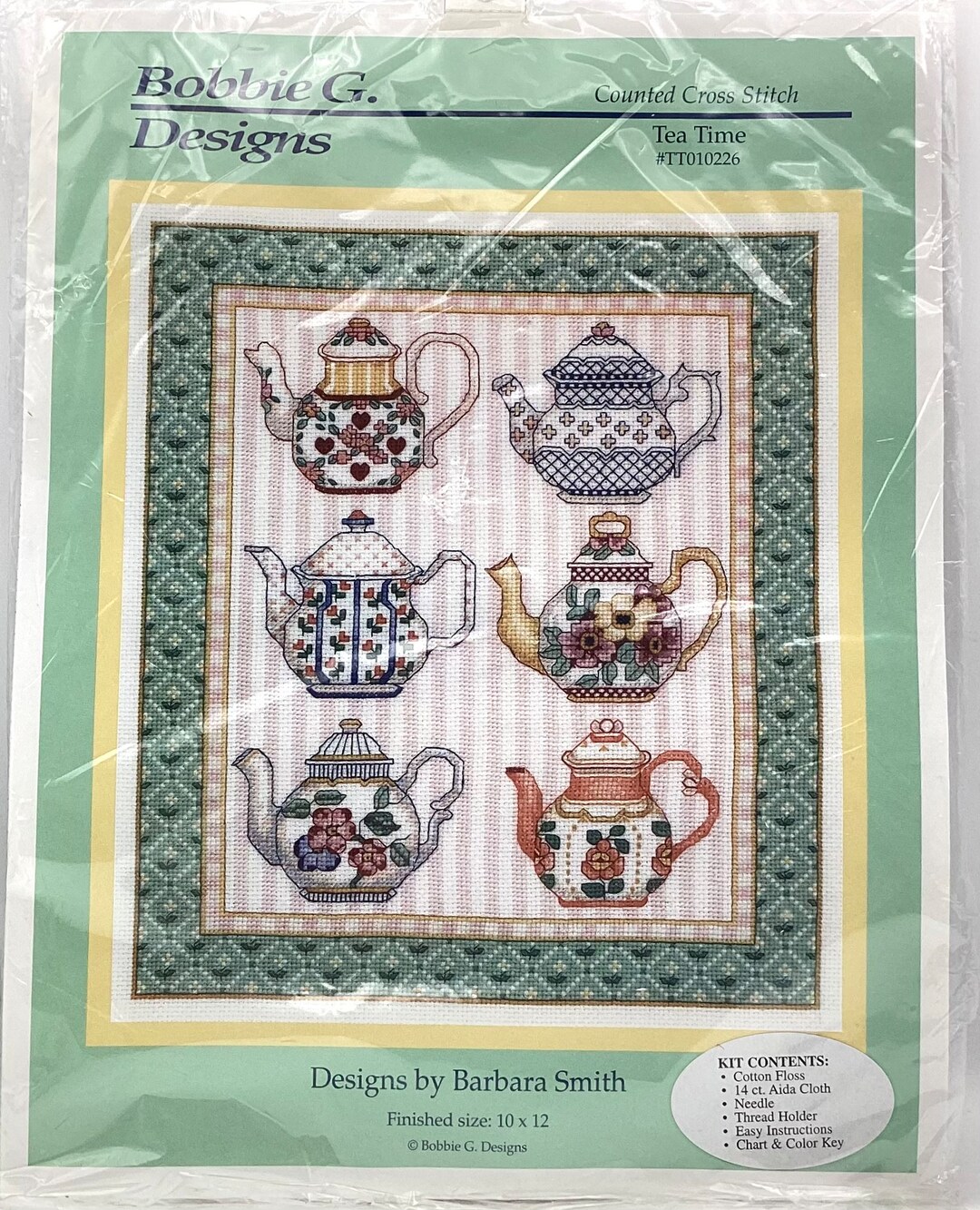 Bobbie G. Designs Counted Cross Stitch Kit #TT010226 "tea Time" 10x12 ...