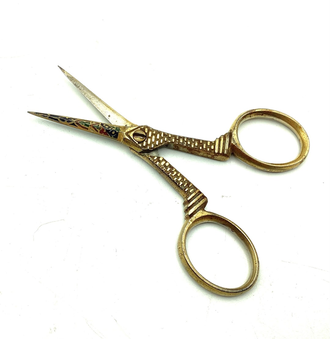 Embroidery Scissors, Vintage, Brick & Stain-glass Design, 3.5" - Etsy