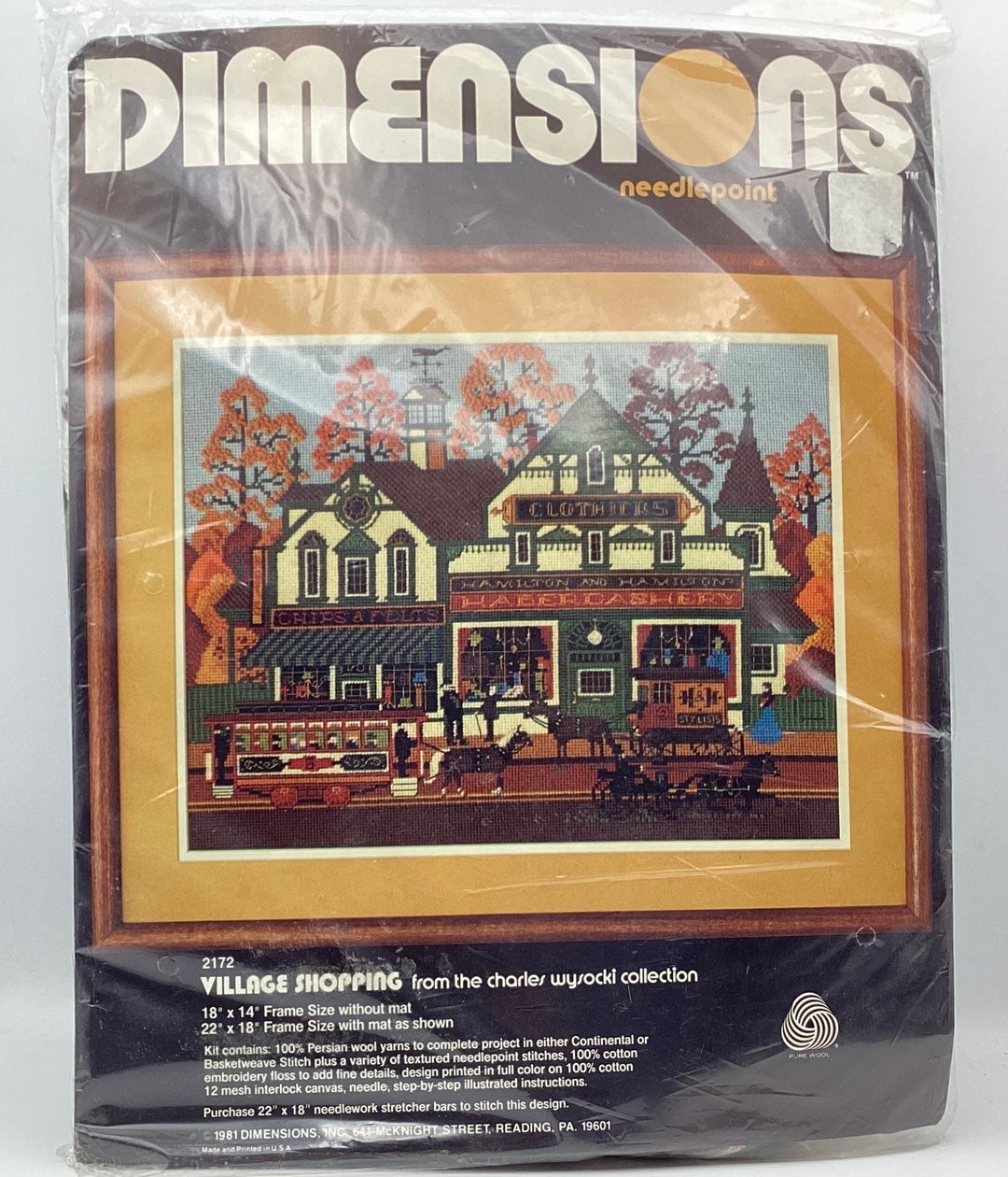 Dimensions Needlepoint Kit #2172 ‘VILLAGE SHOPPING’ 18 X14” - Etsy