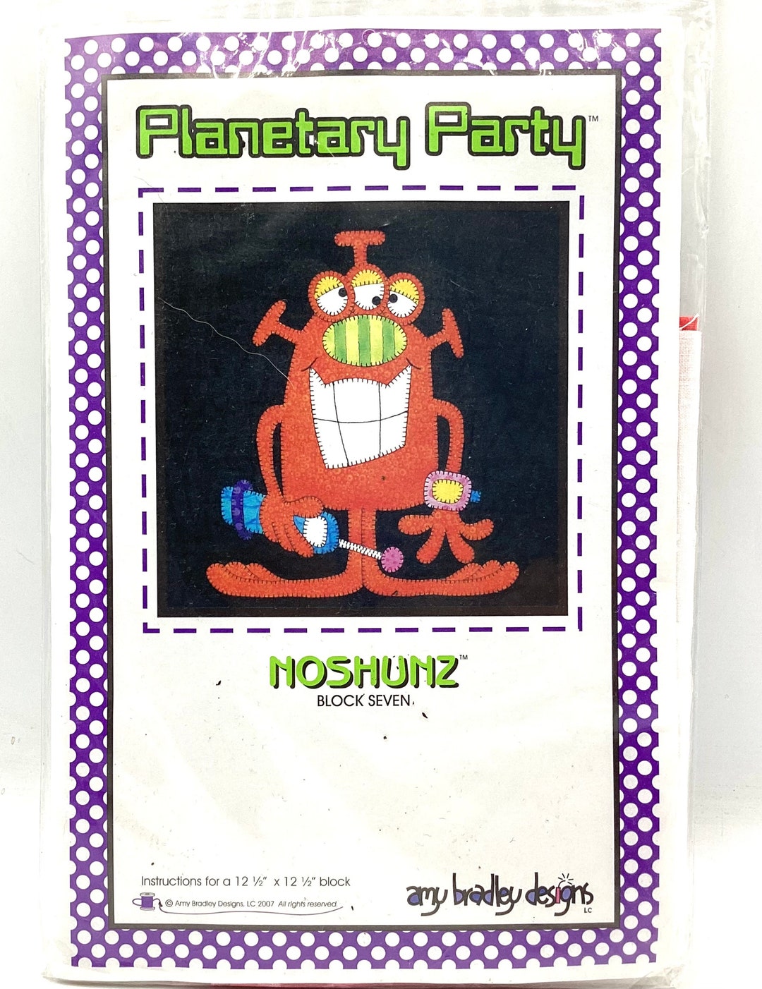 Amy Bradley Designs Quilt Block #7 PLANETARY PARTY, "noshunz" - Etsy