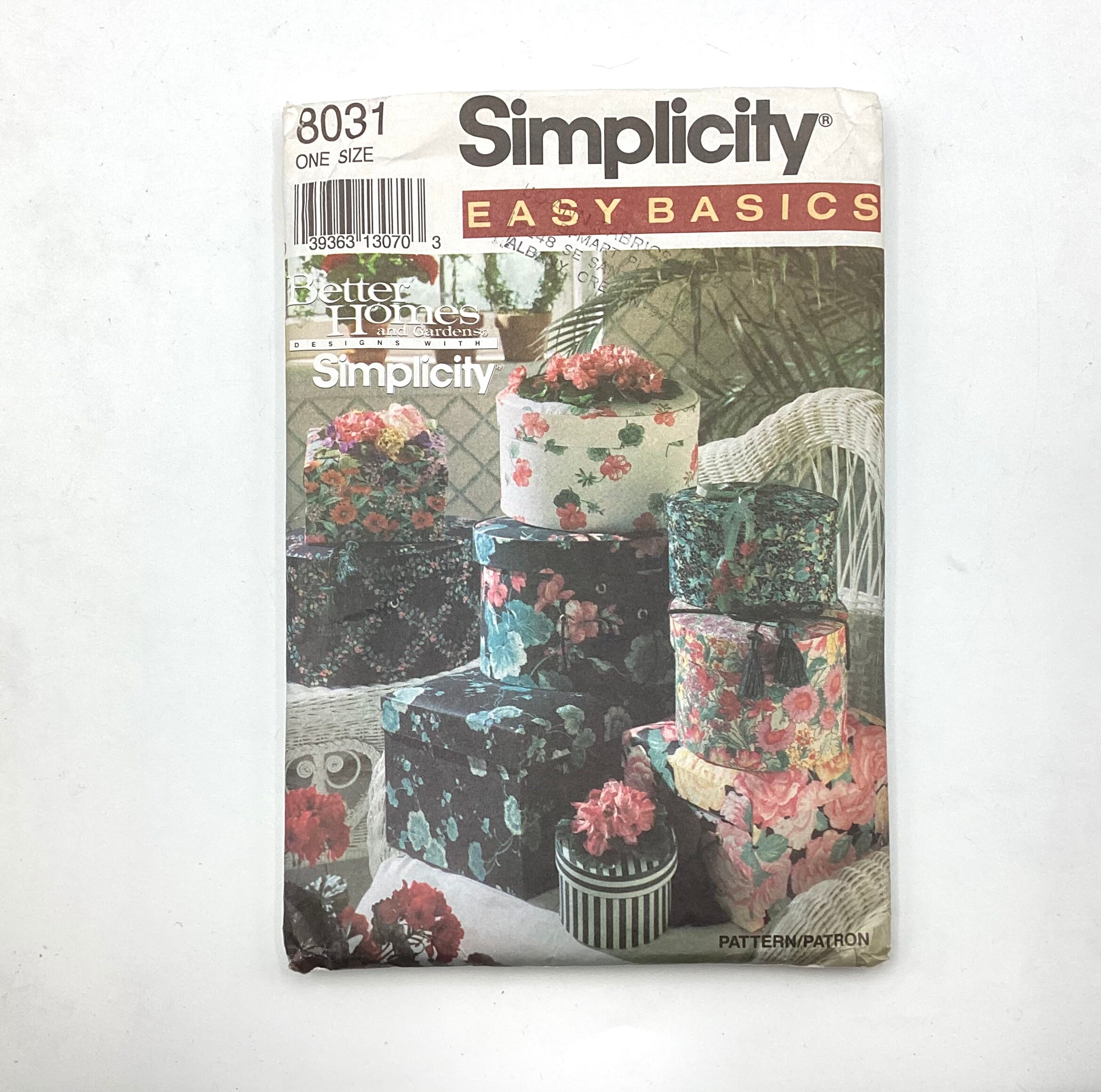 Simplicity Sewing Pattern Easy Basics 8031, Fabric Boxes - Etsy