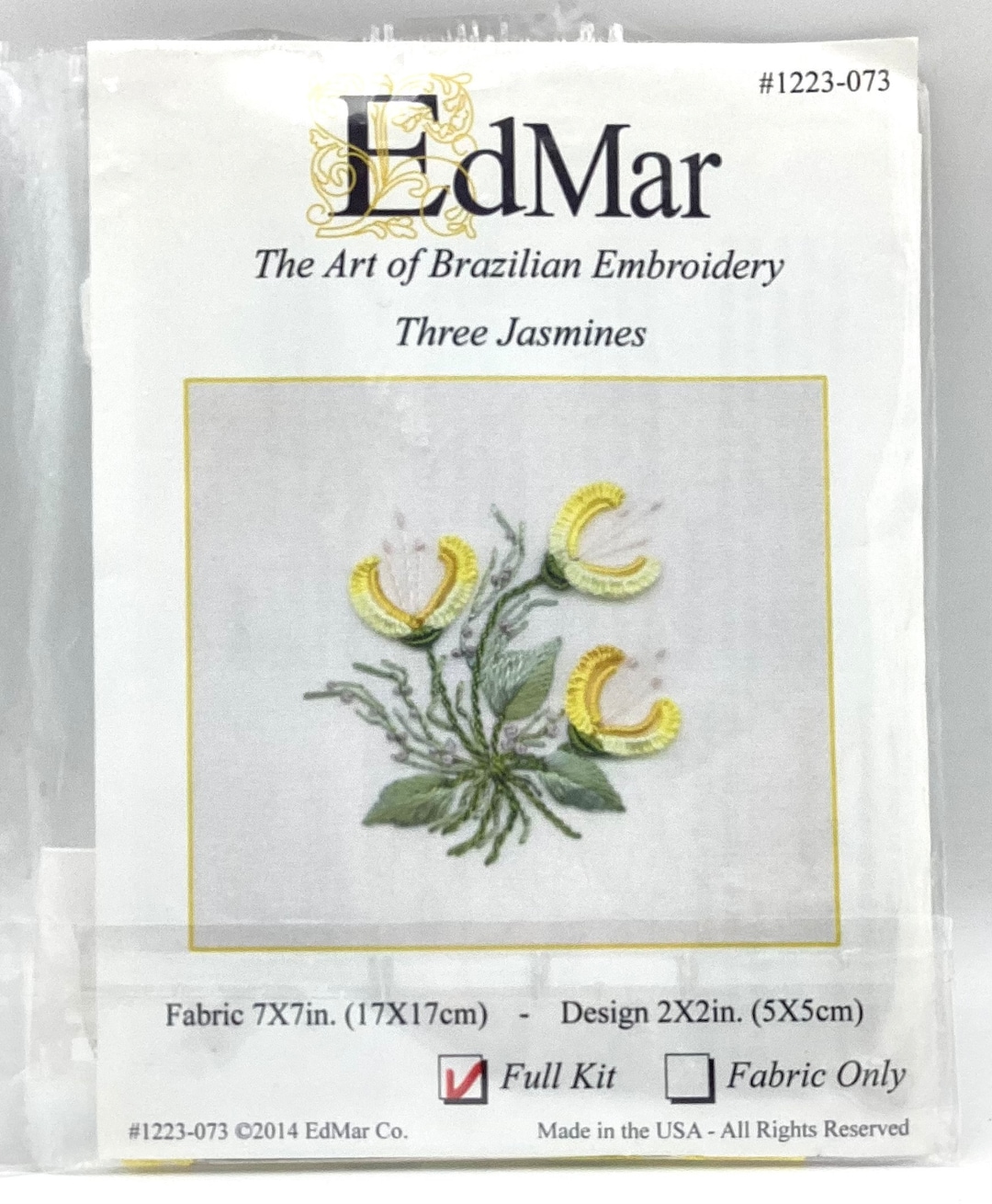 Edmar Dimensional Brazilian Embroidery Kit #k1223-073 Yellow "three ...