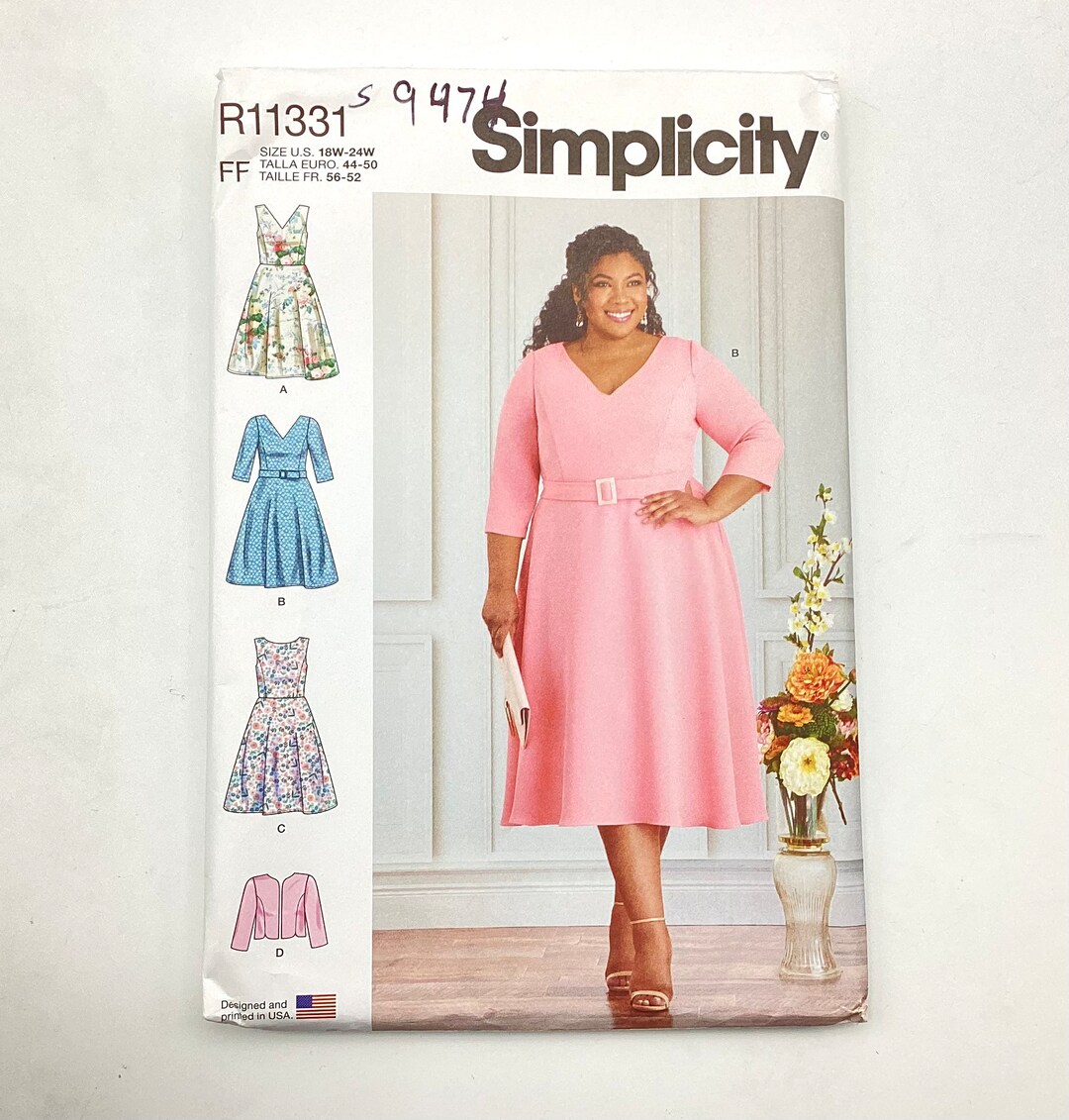 Simplicity S9474 (R11331) Woman's' Jacket and Dress Sizes 18W-24W - Etsy