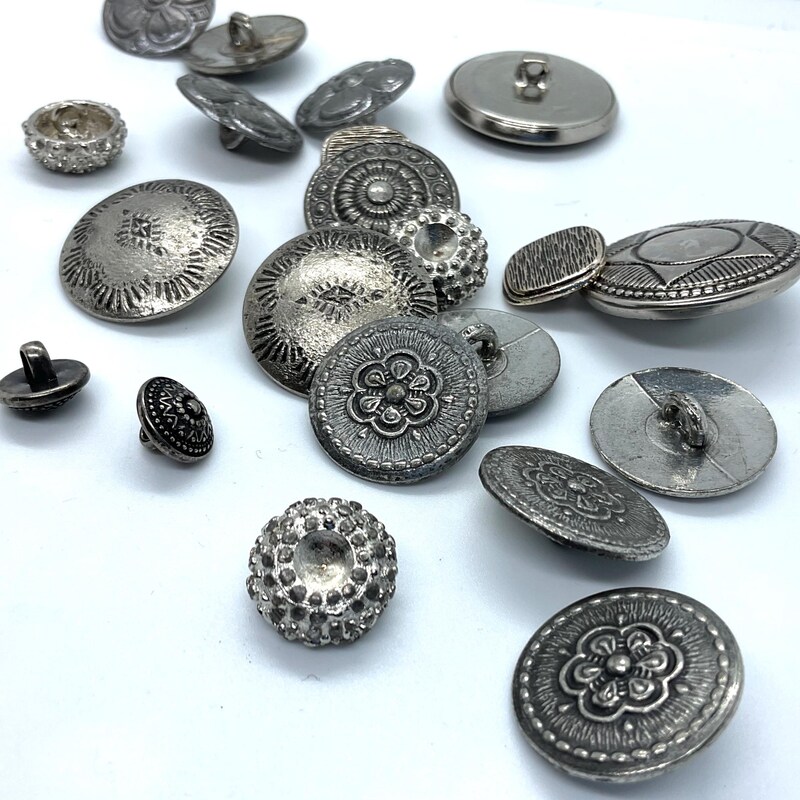 Silver Tone Buttons - Etsy