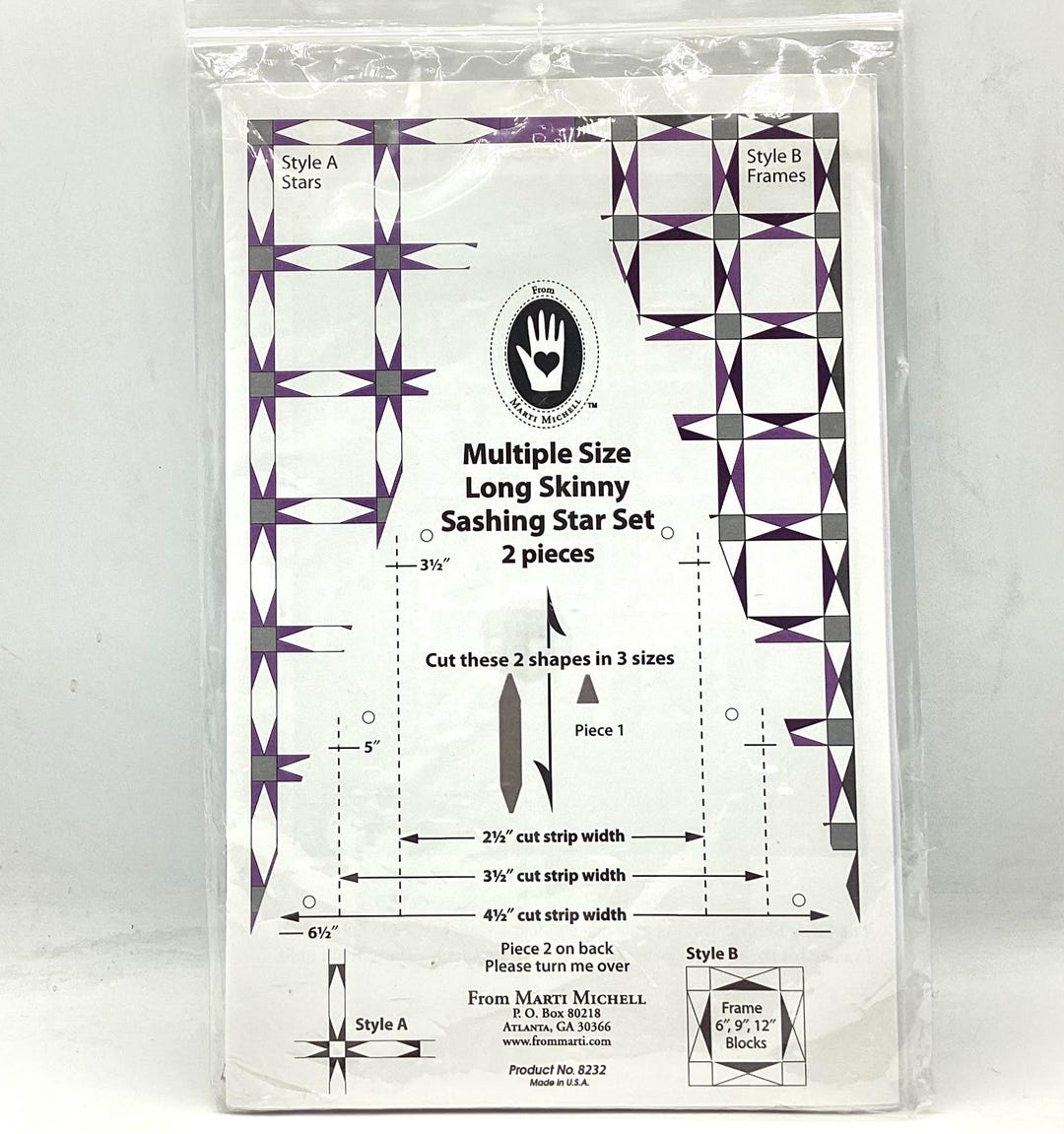 Perfect Patchwork Plastic Templates 8232 2 Pieces long Skinny Sashing ...