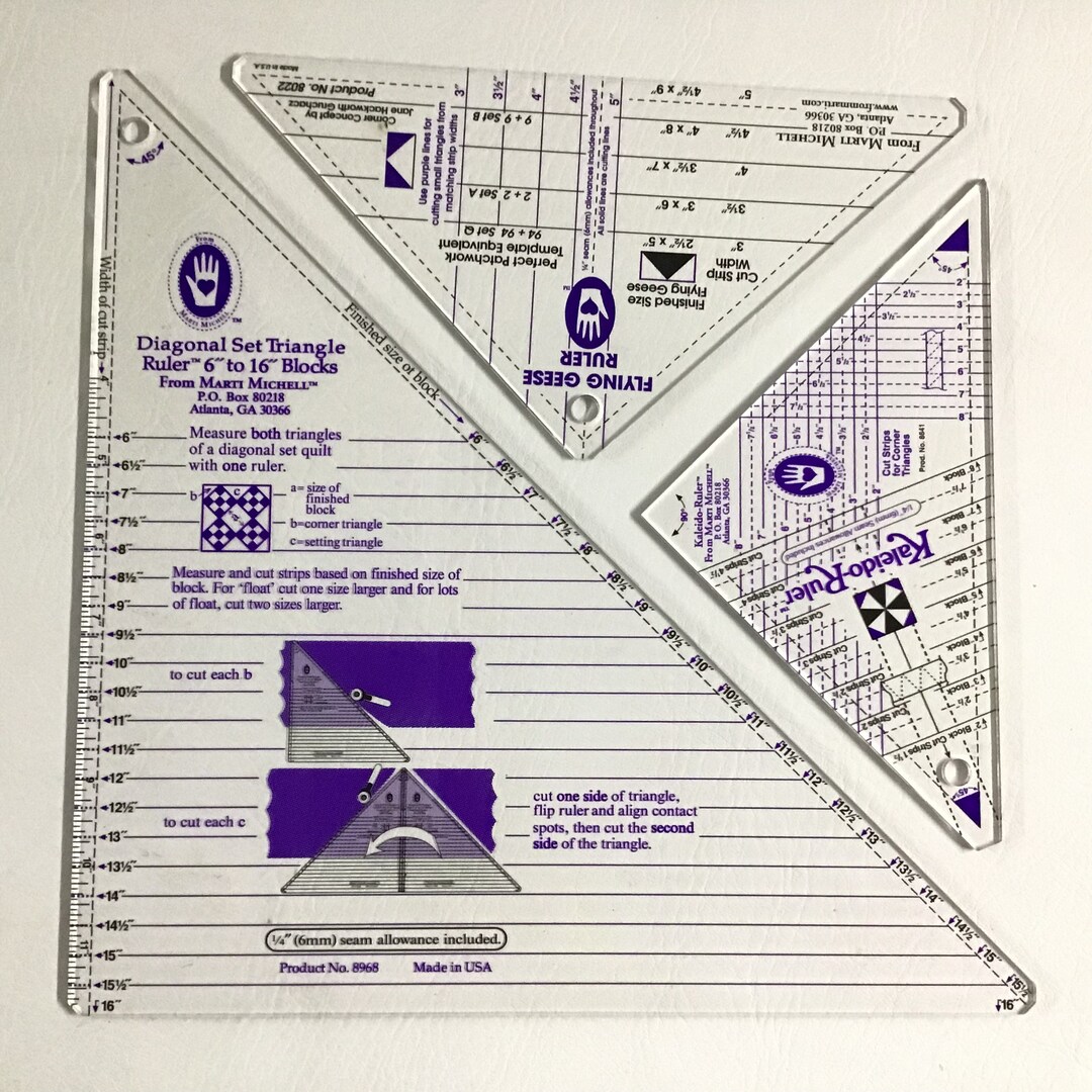 Marti Mitchell Triangle Rulers, 3 Pieces. - Etsy