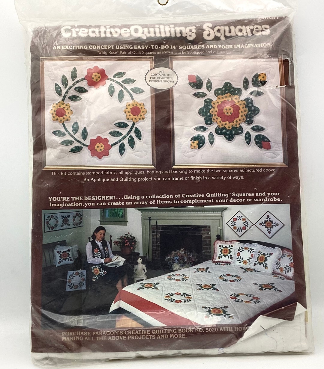 Paragon Creative Quilting Squares Kit #0887 "whig Rose" 14" - Etsy