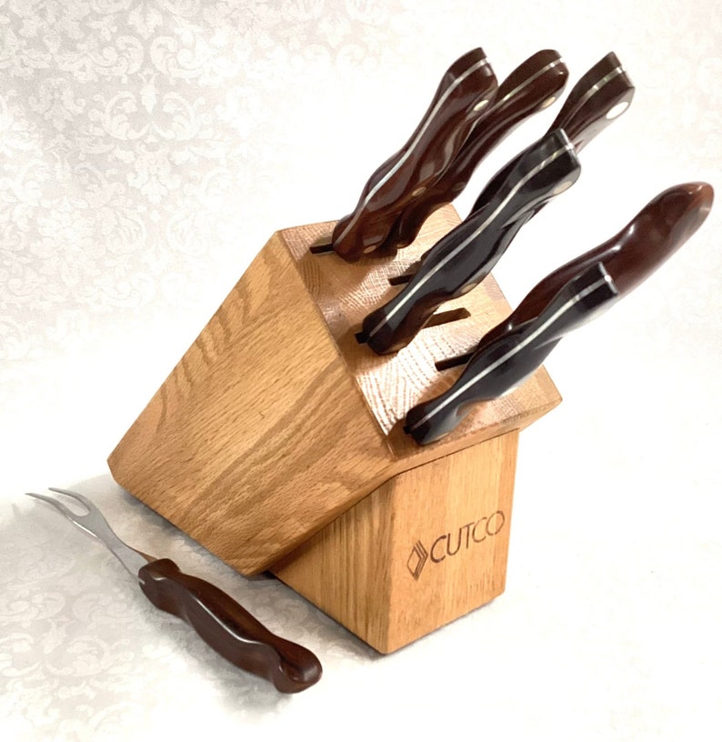 Cutco Knife Set With Block and Fork. Vintage - Etsy