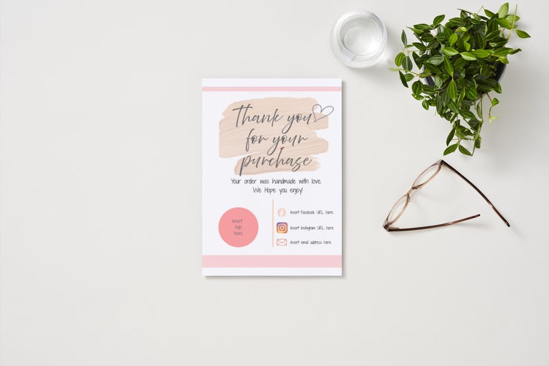 Thank You Card, DIY Marketing Cards Template Design, Small Business ...