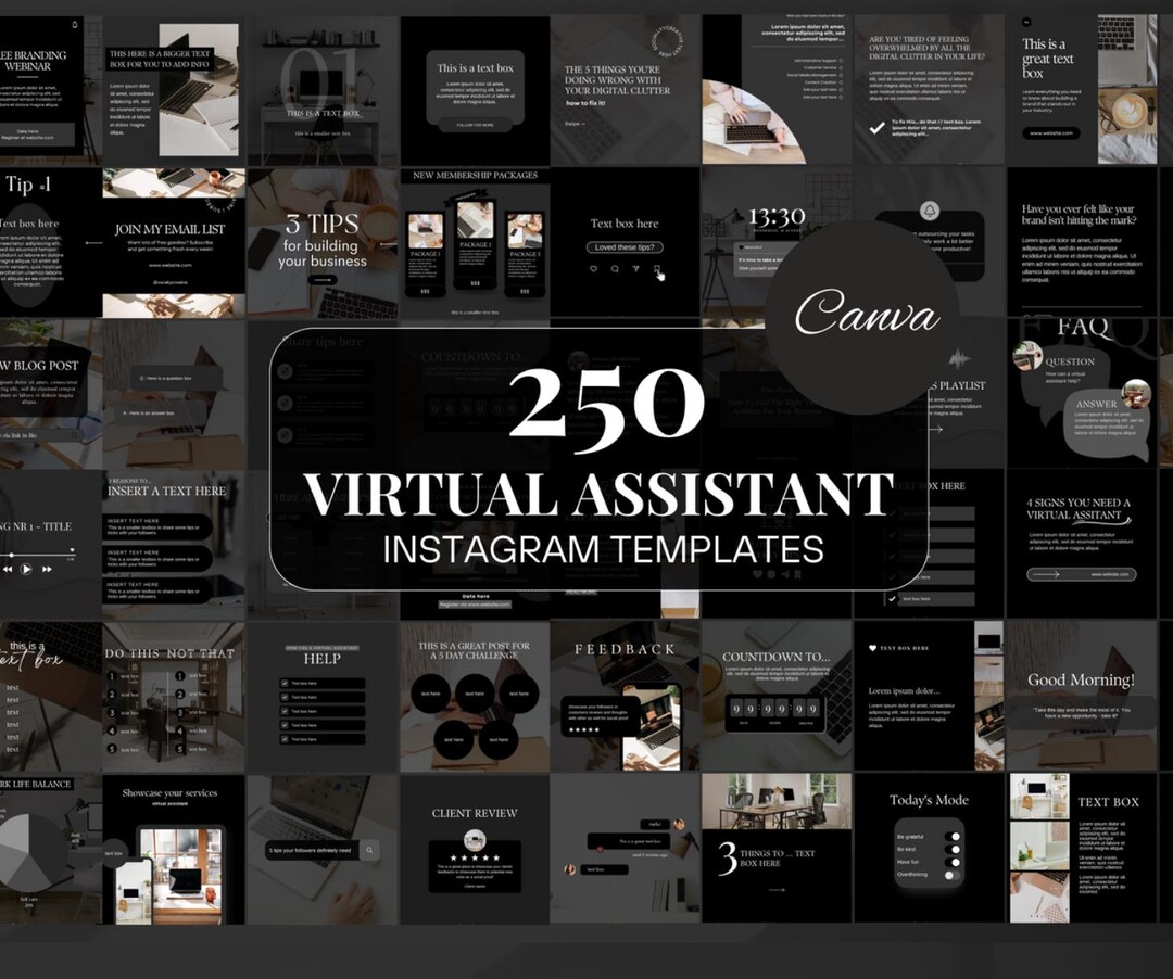 250 Virtual Assistant Instagram Post Templates - Etsy