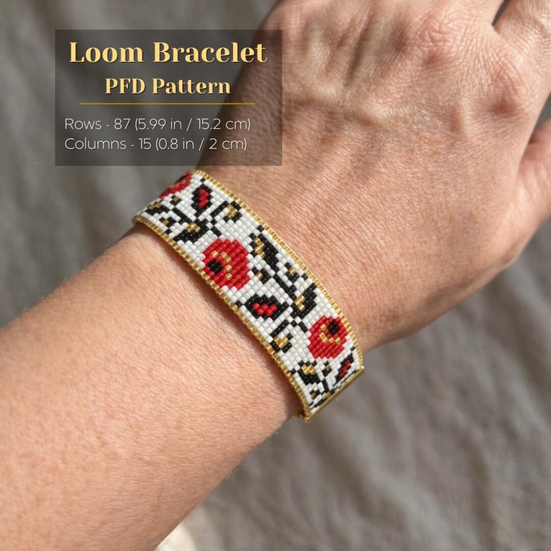 Flower Miyuki Delica Bracelet Pattern, Loom Stitch DIY (PDF Pattern) - Etsy