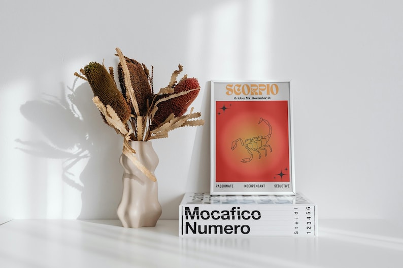 Scorpio Zodiac Wall Art Print | Bold Astrology Poster | Season October ...