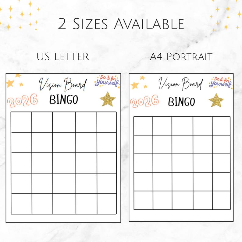 Bingo Vision Board Template Digital Manifestation Board 2026 Goal ...