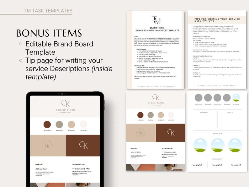 Editable Services and Pricing Guide Template for Canva - Etsy