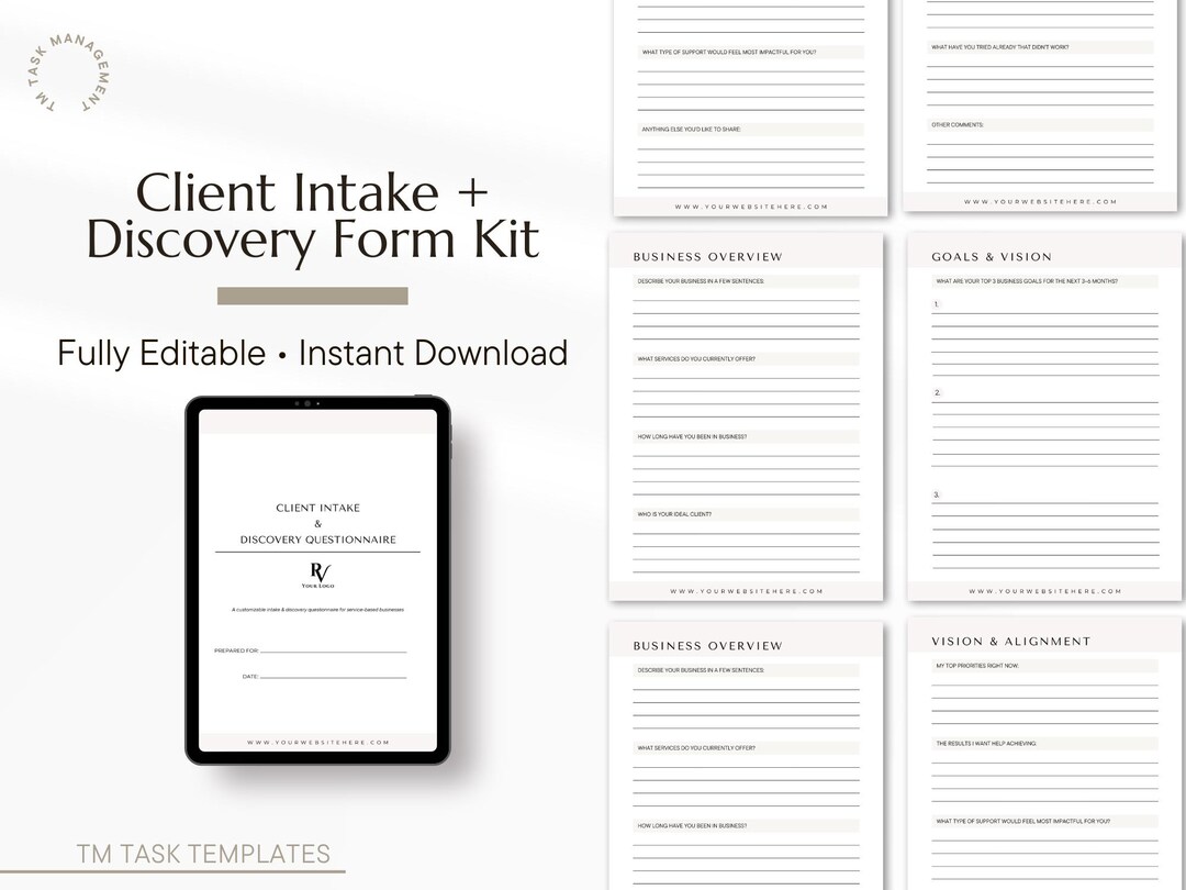 Client Intake & Discovery Form Kit Canva Template, Coach, VA ...