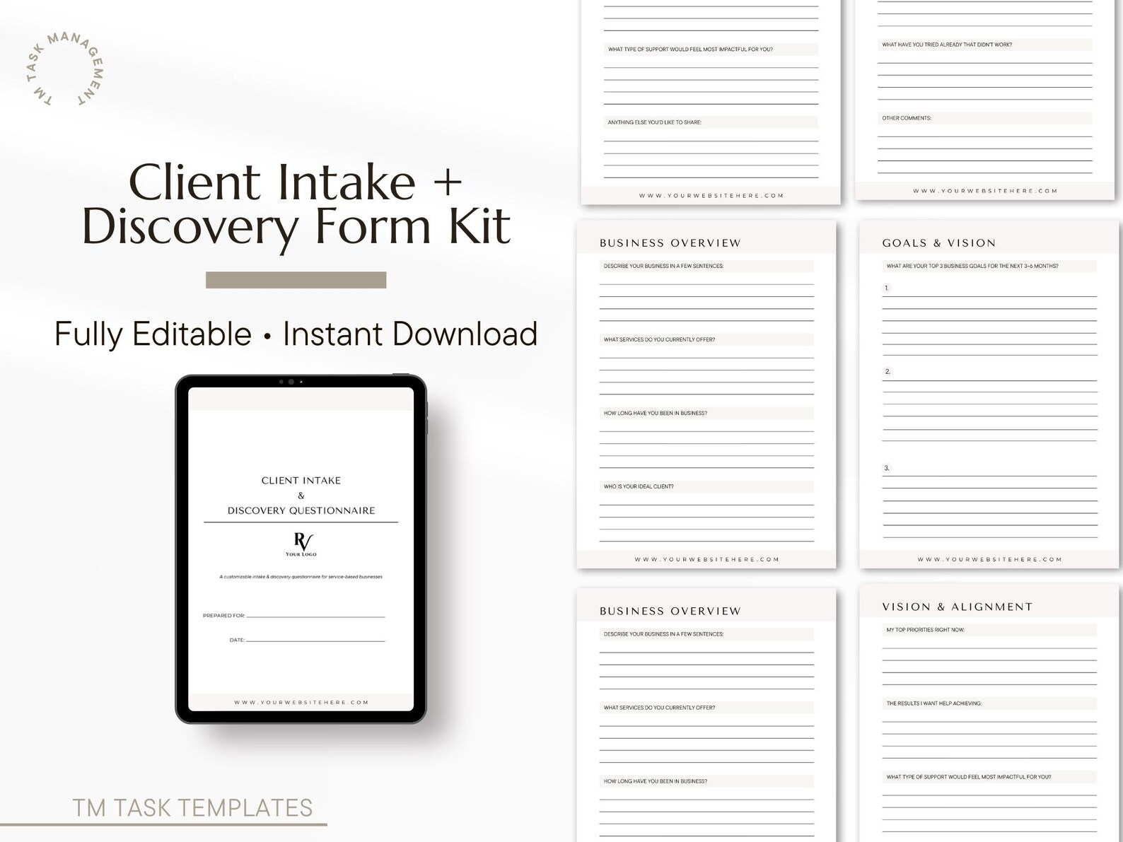 Client Intake & Discovery Form Kit Canva Template, Coach, VA ...