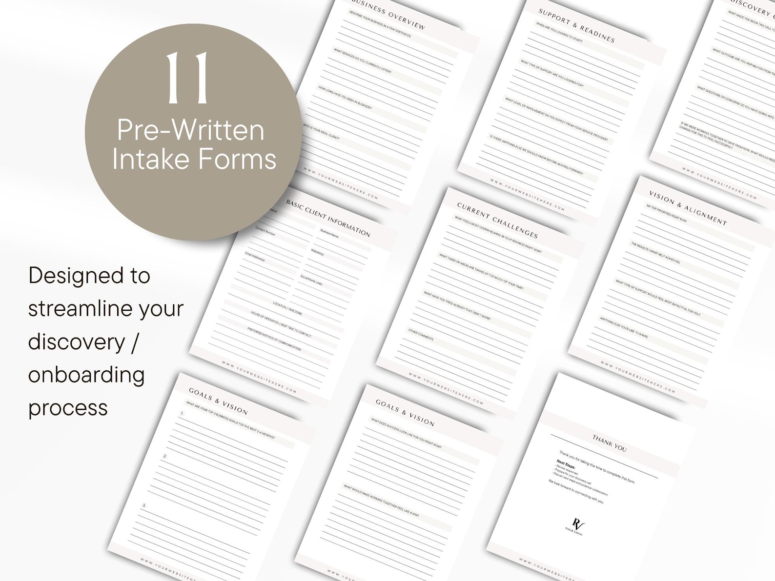 Client Intake & Discovery Form Kit Canva Template, Coach, VA ...