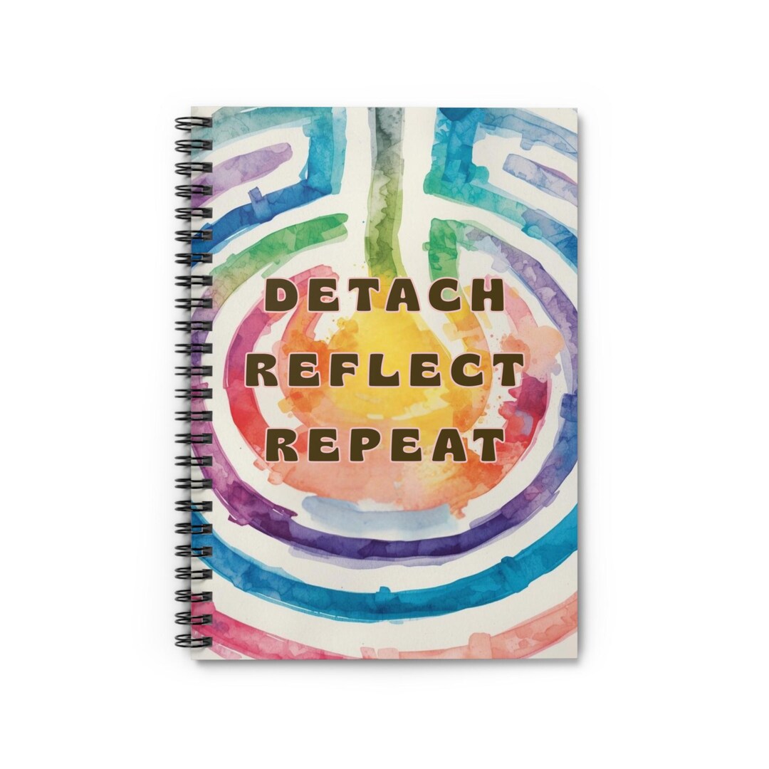 Detach Reflect Repeat Spiral Notebook | Watercolor Labyrinth Cover - Etsy