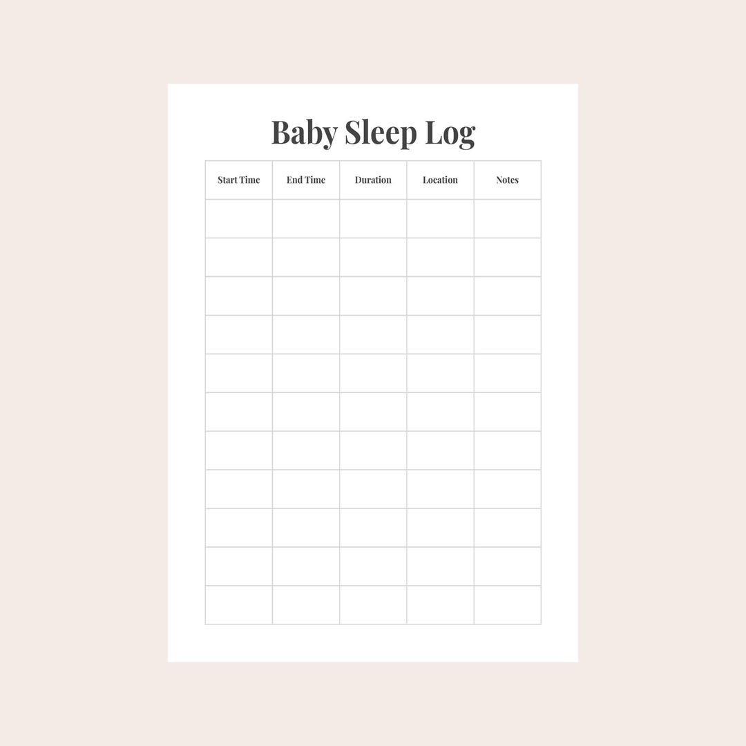 Sleep Log Printable for Infants | Daily Sleep Tracker | Simple Routine ...
