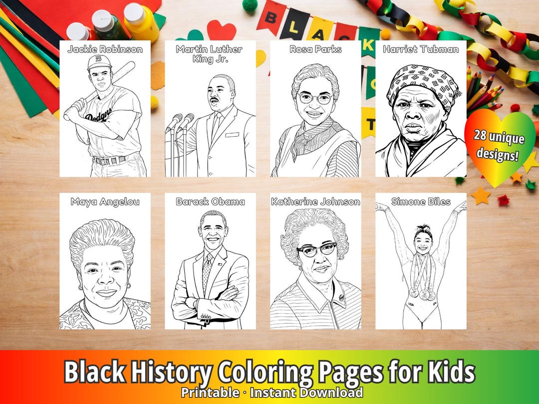 Black History Coloring Pages, African American Leaders, Kids Activity ...