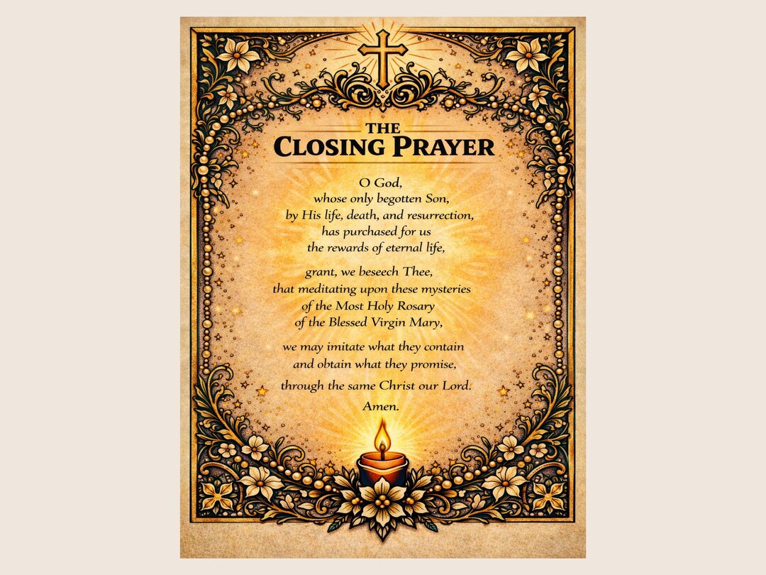 Closing Prayer of the Rosary Art Print – Catholic Devotional Decor - Etsy