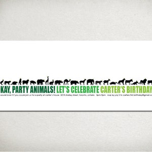 BIRTHDAY PARTY Printable Party Animal Invitation - Party Hats, Zoo ...