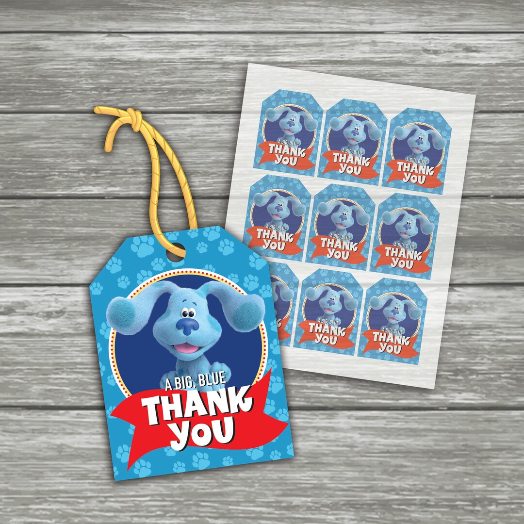 Blue's Clues Birthday Party - Thank You Tag - Favour Favor - DIY ...