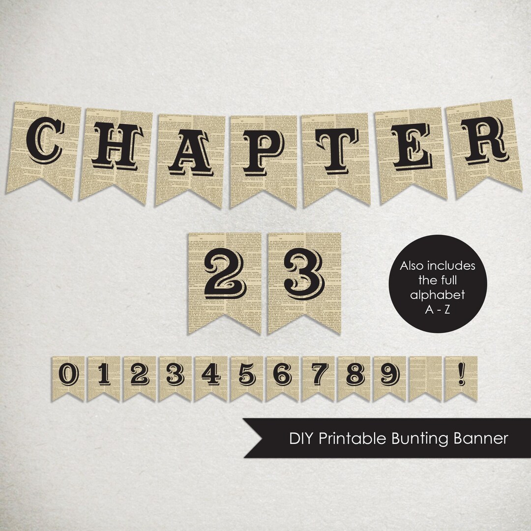 INSTANT DOWNLOAD - Chapter - Birthday BANNER Printable - Reading ...