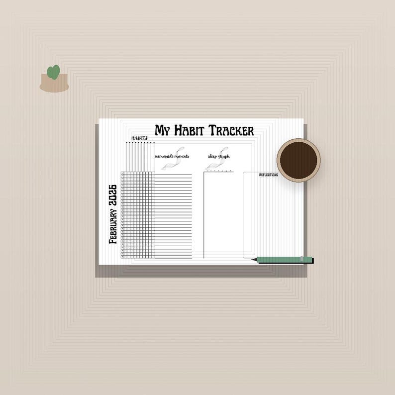 February 2026 Habit Tracker - Etsy