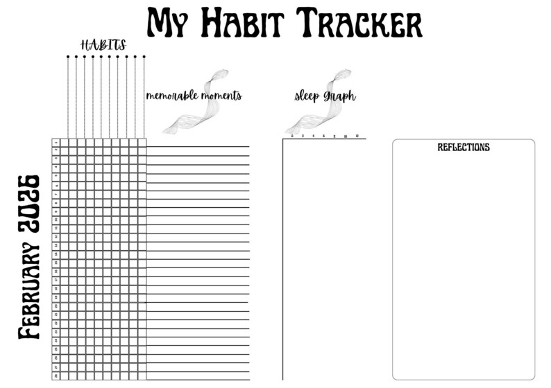 February 2026 Habit Tracker - Etsy