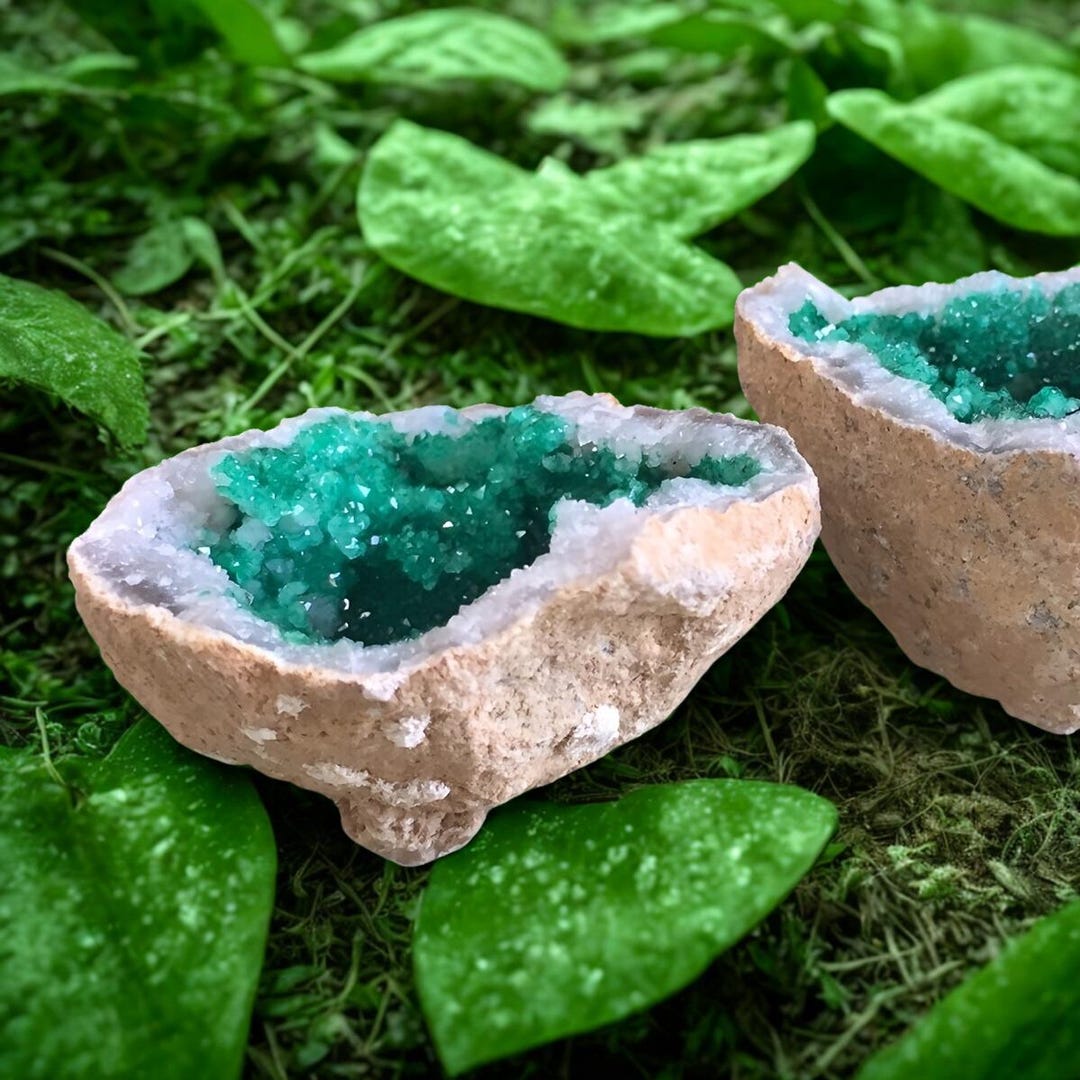 Green Crystal Travertine With Quartz Center Natural Specimen Stone Home ...