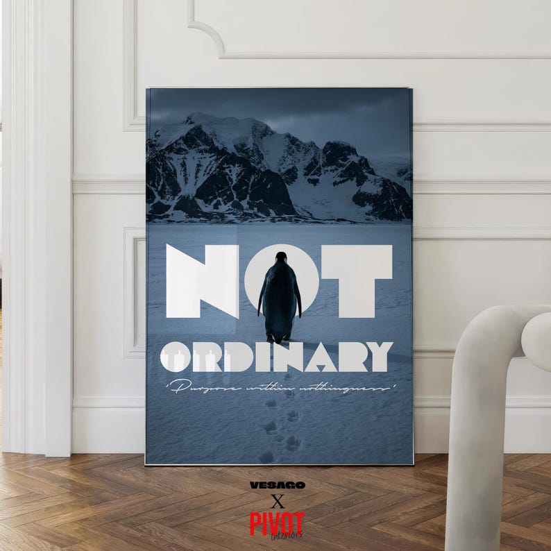 Lone Nihilist Penguin Journey Existential Art Print, Surreal Polar ...