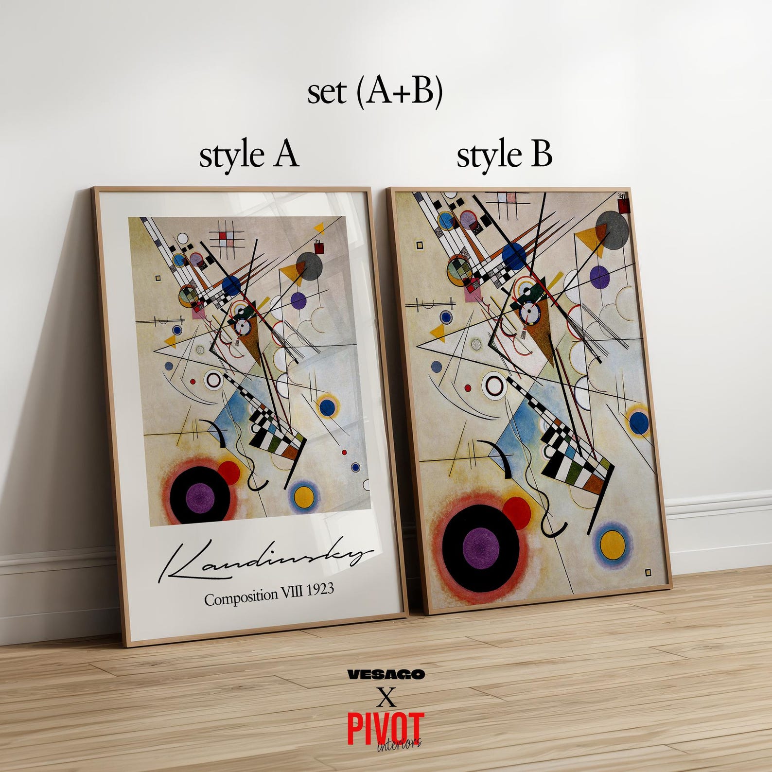 Kandinsky Composition VIII Art Print Set: Vintage Mid-century Modern ...