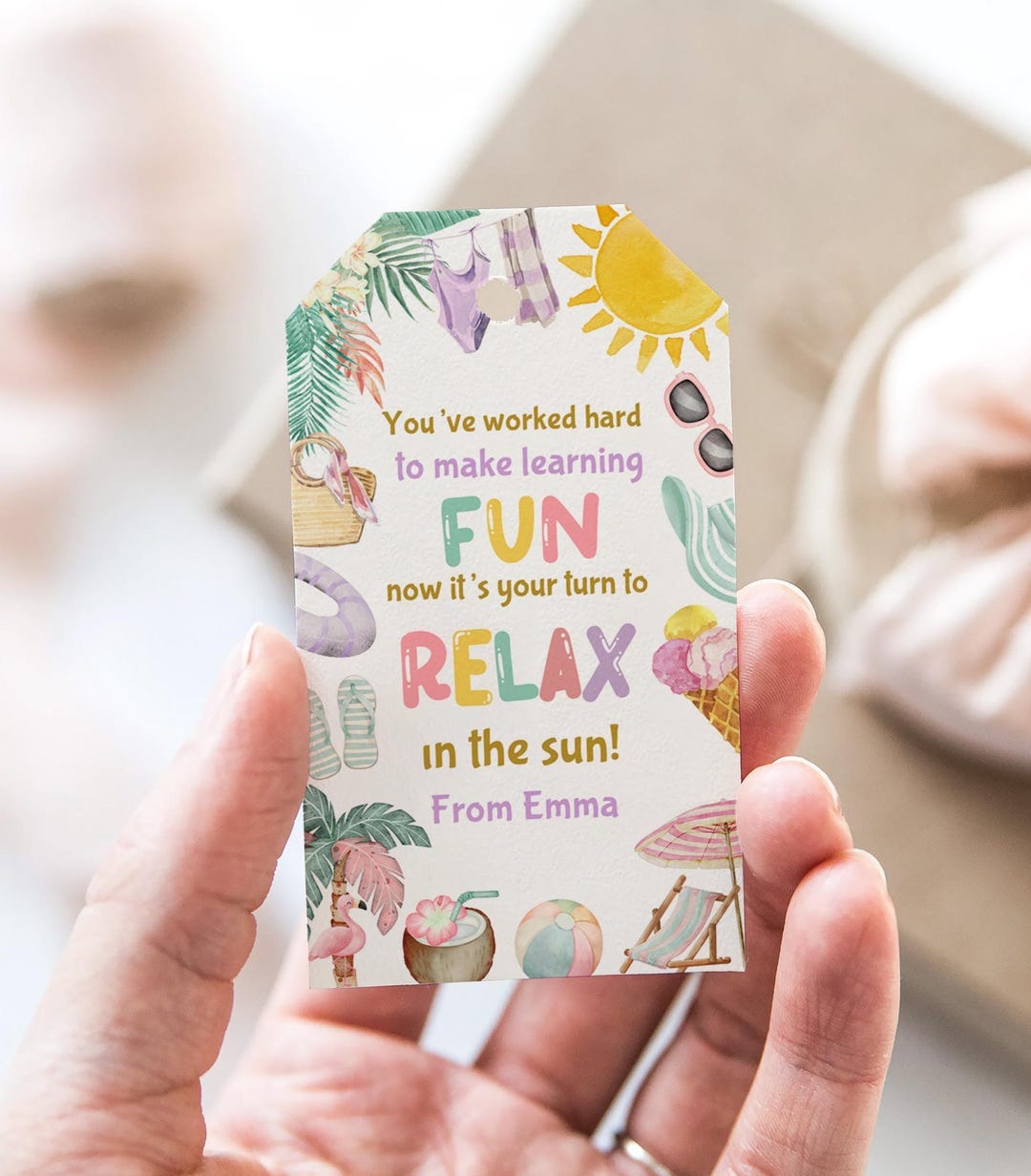 End of School Year Bubble Tags: Summer Vacation Gift (editable, Instant ...