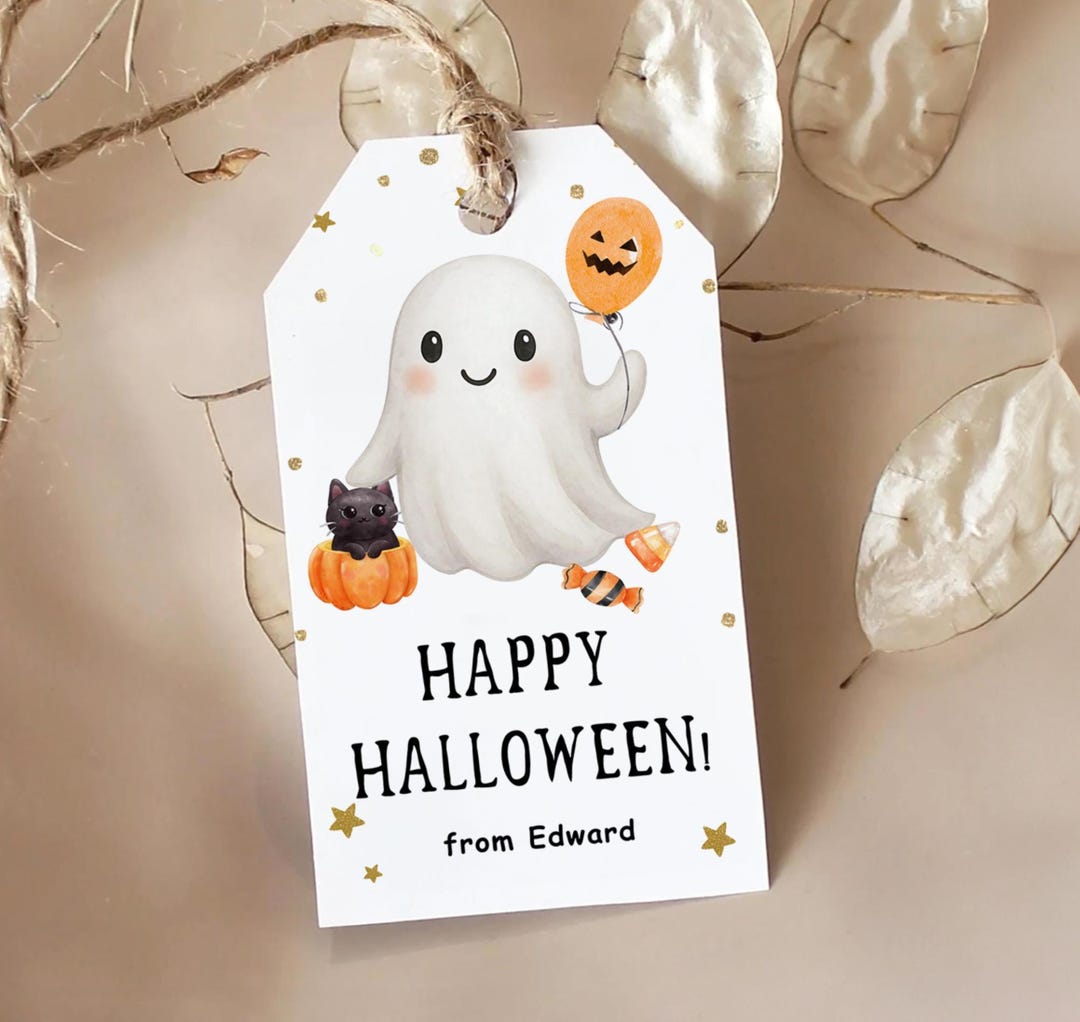 Editable Halloween Favor Tags: Costume Party Boo Gift (digital Download ...
