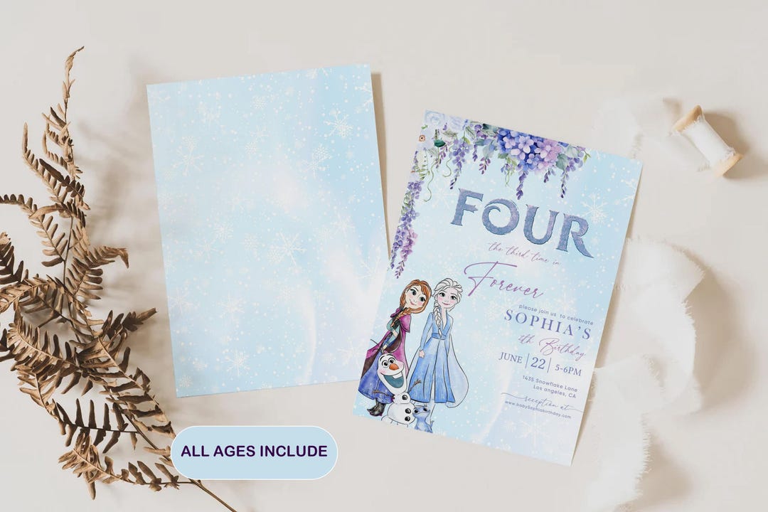 Frozen Birthday Invitation Princess Elsa Anna Invitation Party Invite ...