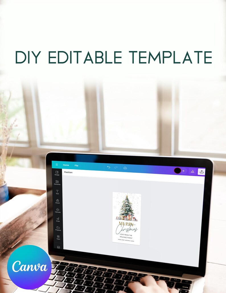 Christmas Gift Tag Template, Editable Tree Favor Tag, Printable Merry ...