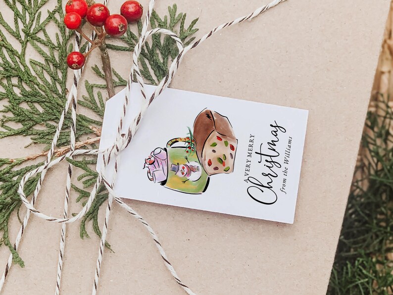 Christmas Tags Set Printable, Customizable Gift Tag Prints, Hand Drawn ...