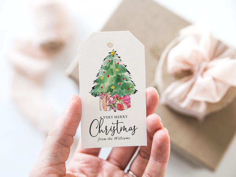 Christmas Tags Set Printable, Customizable Gift Tag Prints, Hand Drawn ...